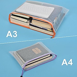 Mesh Zipper Pouch,Waterproof Zipper Bags,18pcs Document Folders,for Puzzle Board Game Storage,for School Office Supplies.