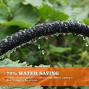 Soaker Hose 10 FT for Garden 1/2" Diameter Irrigation Hose Save 70% of Water Solid Brass Interface Eminently Suitable for Lawn and Garden Beds Cover