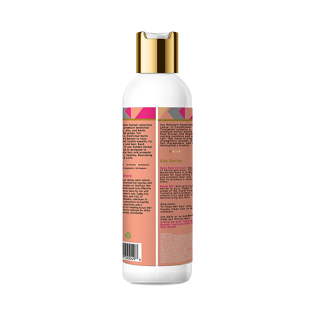 Tailored Beauty Leave in Conditioner - Cruelty-Free, Herbal Hair Conditioner For Dry, Damaged, Curly, Long, Thin Hair - Deep Moisture Penetrating Conditioner with Gotu Kola Extract & Neem Oil, 237 ml
