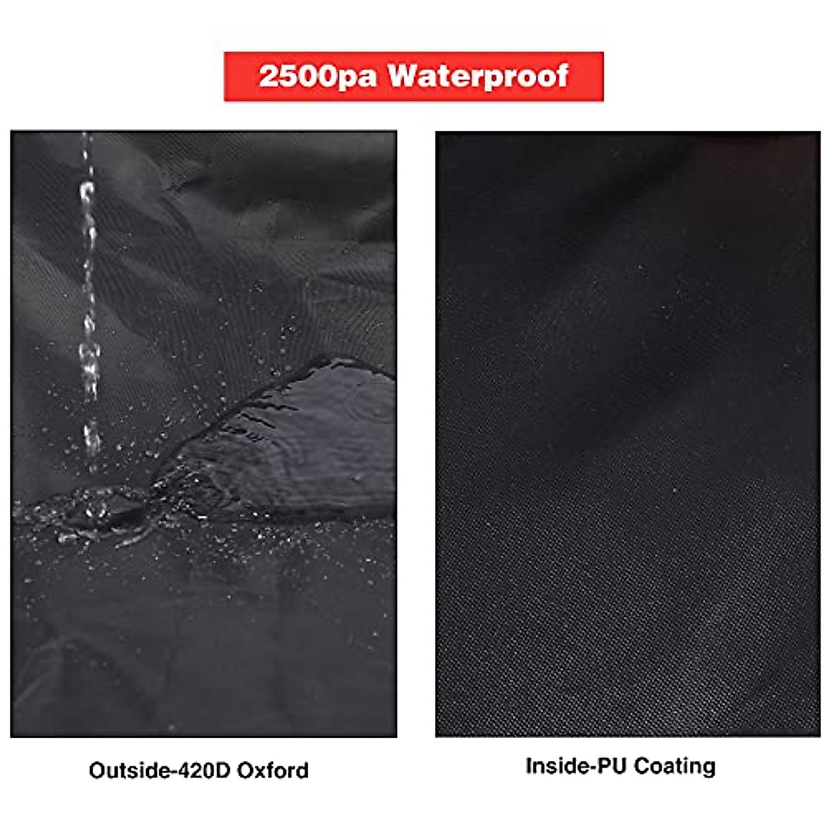 CAMPMOON Outdoor Patio Swing Cover 3 Seater Waterproof&Sunshade, 3 Triple Seater Hammock Swing Glider Canopy Cover for Garden, 87Lx64Wx66H Inch, Black