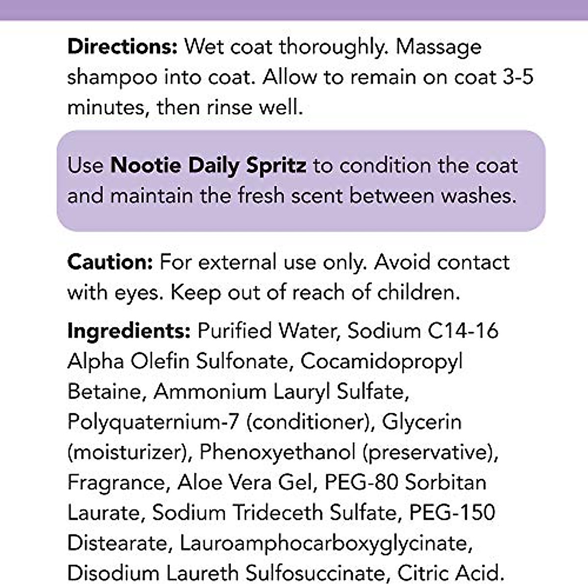 Nootie - Pet Shampoo for Sensitive Skin - Revitalizes Dry Skin & Coat - Natural Ingredients - Soap, Paraben & Sulfate Free - Cleans & Conditions 16 oz