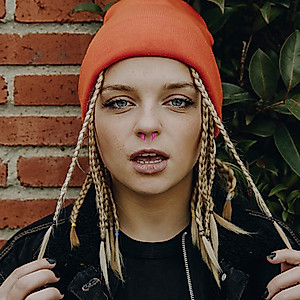 LOLIAS 16G-6G Septum Pincher Tapers Septum Rings Acrylic Stainless Steel Internally Threaded Spike Horseshoe Barbells Septum Pincher Nose Ear Cartilage Septum Stretching Kit for Women Men