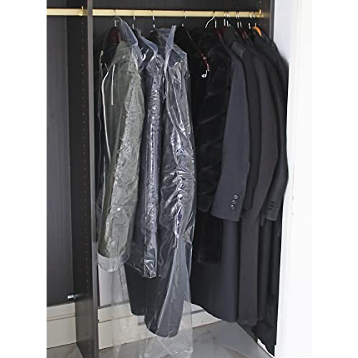 Party Bargains 40 Inch Garment Bags - [50 Count] 80 Gauge Dry Cleaning Laundrette Bag for Suits, Dresses, Gowns, Coats, Uniforms, & More - Clear Polyethylene Clothes Cover Protector