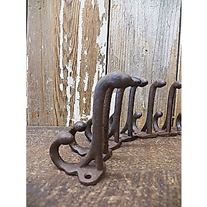 Coat Hat Hooks Cast Iron Lot Set of 12 Double Hook 3.25" Antique Vintage Style