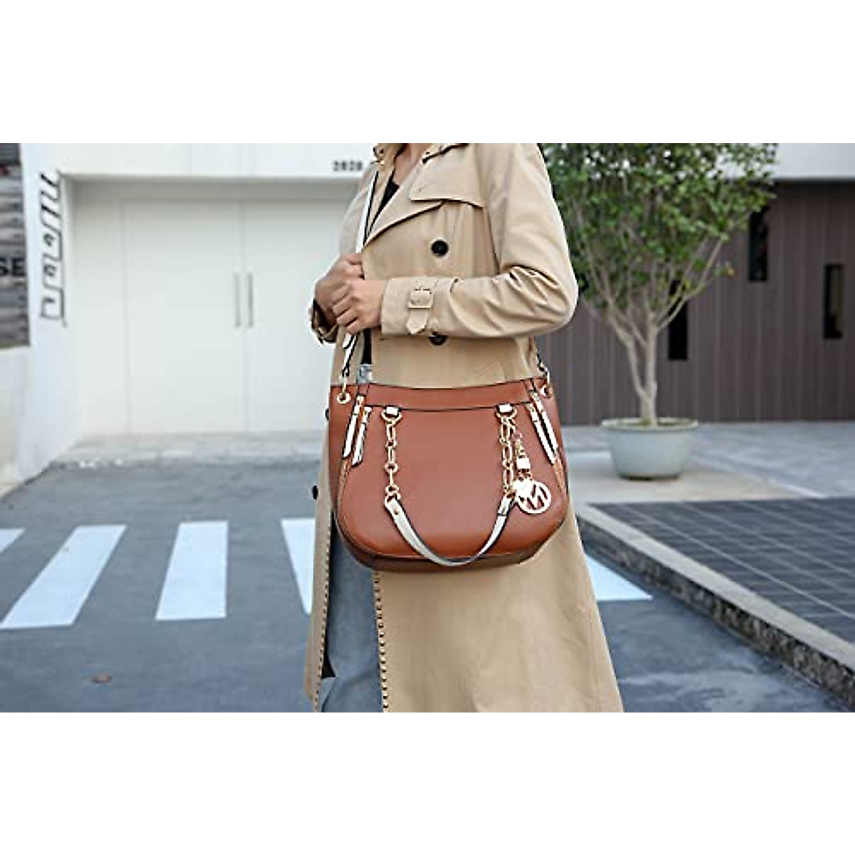 MKF Collection Tote Handbag with Wristlet Wallet, Vegan Leather Crossover Women’s Shoulder bag Purse