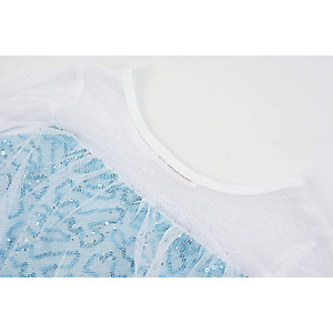 Padete Little Girl Princess Dress Snow Party Queen Halloween Costume Sky Blue with Accessories (7 Years, Sky Blue with Accessories)