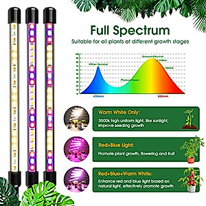 Wolezek Grow Lights for Indoor Plants, Upgraded [5-Heads] Full Spectrum Plant Lights with Stand, LED Plant Grow Lights Indoor with Auto 4/8/12H Timer, Dual Remote, Adjustable Tripod 15-61in