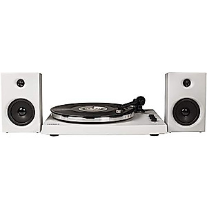 Crosley T150A-WH Modern 2-Speed Bluetooth Turntable System with Variable Weighted Tone Arm and Stereo Speakers, White