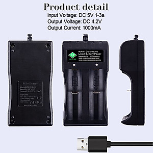 18650 Battery Charger AA Battery Charger for 3.7V Lithium-ion Battery 18650 18500 18350 16340 14500 26650 Battery,AAA Battery Charger for Ni-MH 1.2V AA AAA Battery