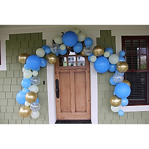 Balloon Garland Kit Balloon Arch Kit Party Decorations Blue, Ivory, and Gold Confetti Latex Balloons for Any Party: Wedding, Bachelorette, Graduation, Backyard, Bridal & Baby Showers, Birthday, More