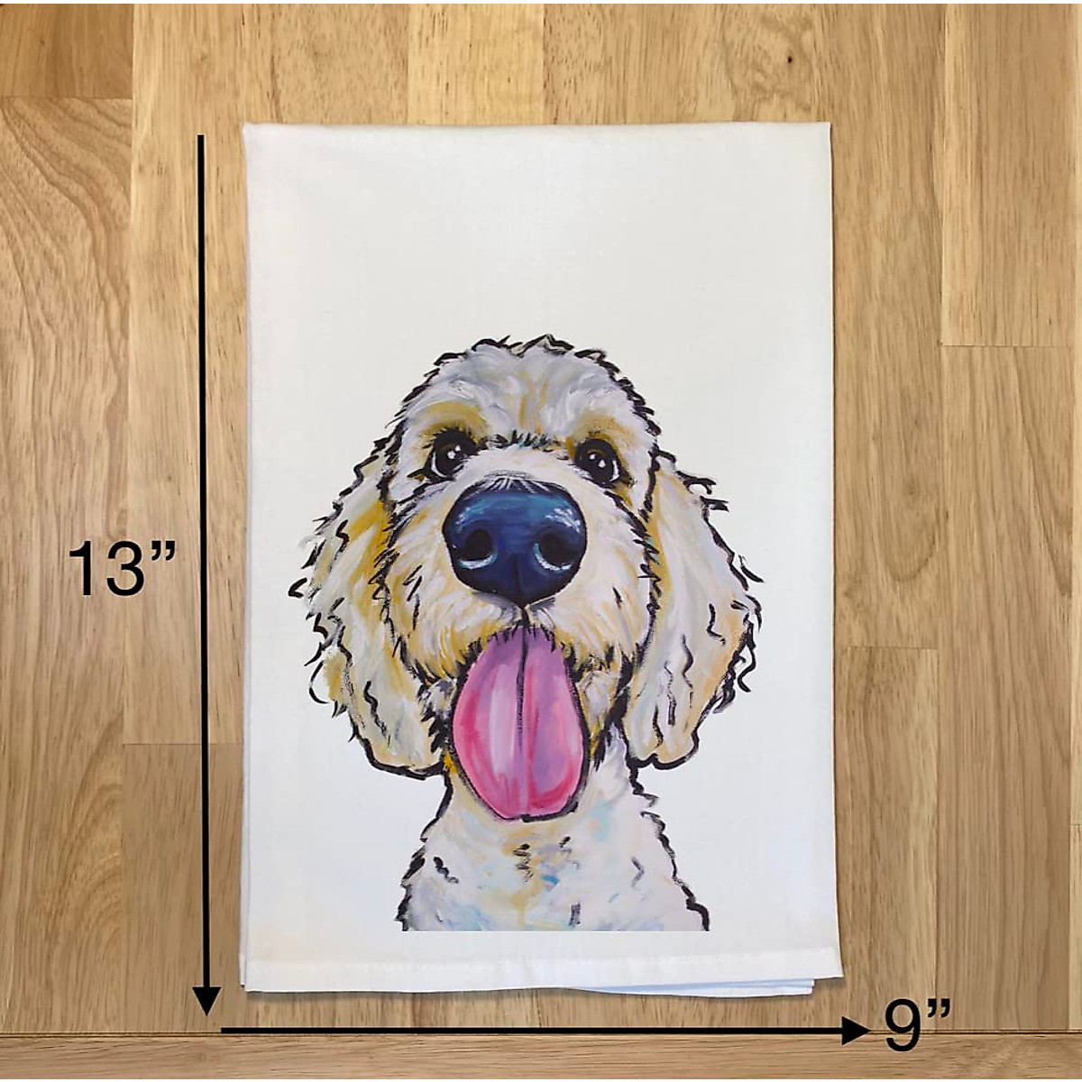 Goldendoodle Tea Towel - Funny Doodle Labradoodle Goldendoodle Flour Sack Towel - Doodle Lover Gifts - Doodle Labradoodle Goldendoodle Gifts for Mom - Handmade - Dog Lover Kitchen Decor