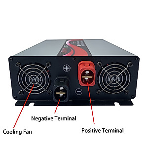 KRXNY 4000W Off Grid Pure Sine Wave Power Inverter 24V DC to 120V AC 60HZ with LCD Display USB Port