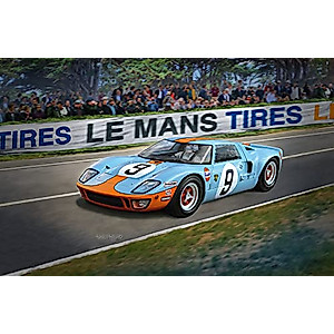 Revell Vell 07696 Ford GT 40 Le Mans 1968 Limited Edition Model Kit 1:24 Scale, Unvarnished