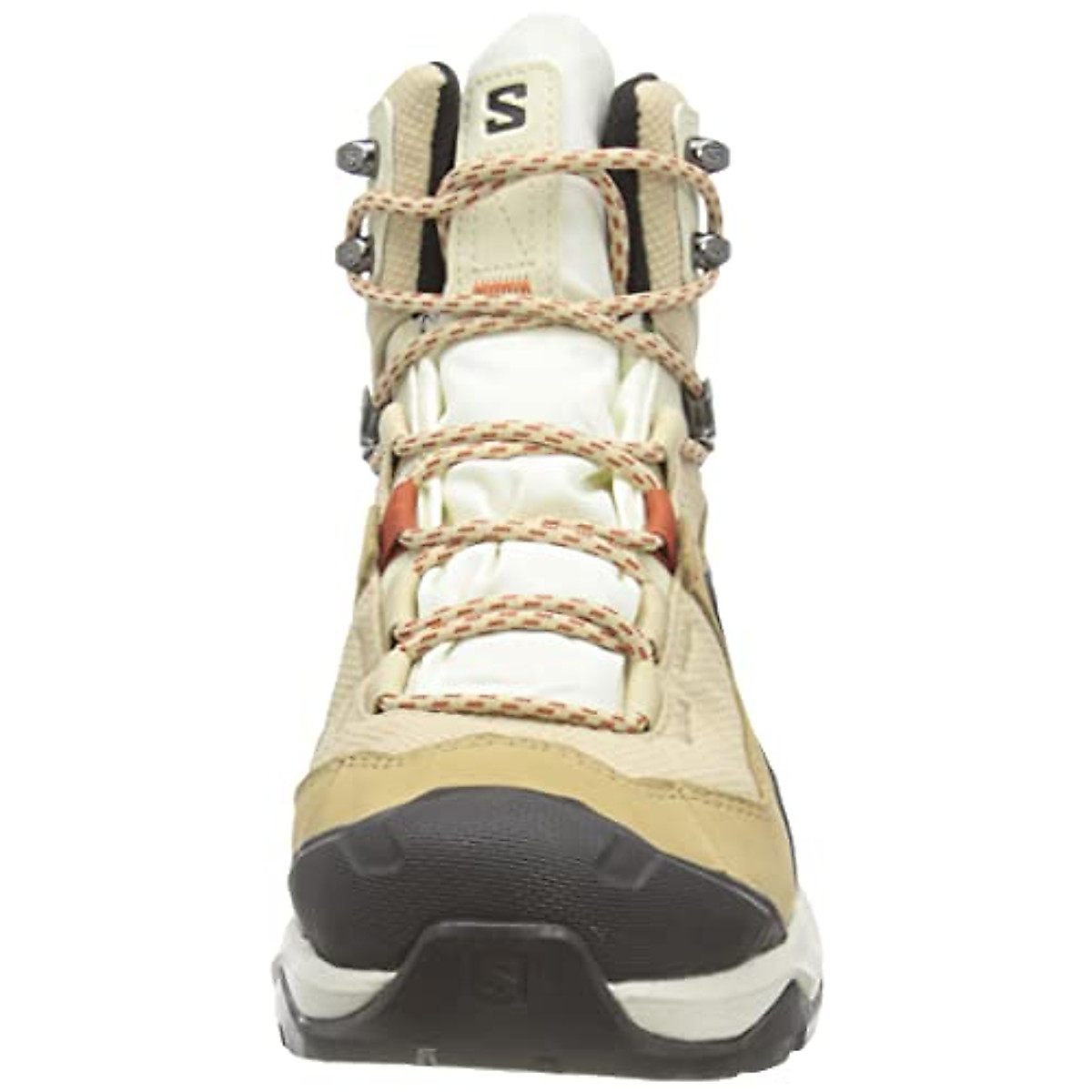 Salomon Quest Element Gore-TEX Hiking Boots for Women, Safari/Vanilla Ice/Mecca Orange, 10