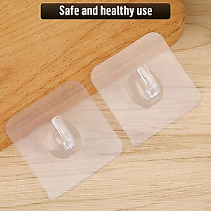 WLLHYF 12 Pack Self-Adhesive Small Wall Hooks Clear Square Plastic Strong Shower Pothook Heavy Duty Waterproof for Kitchen Bathroom Office Door Window Hanging Hat Towel Picture