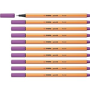 STABILO Fineliner point 88 - Pack of 10 - Plum