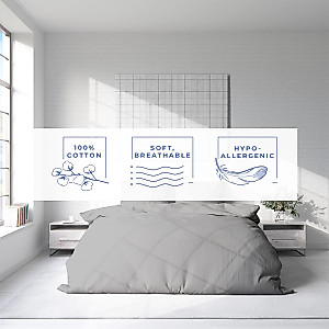 Kotton Culture Duvet Cover Full 3 Piece 100% Egyptian Cotton with Zipper Closure & Corner Ties Breathable All Season 600 Thread Count Soft Sateen Weave Comforter Cover (Queen/Full, Silver)