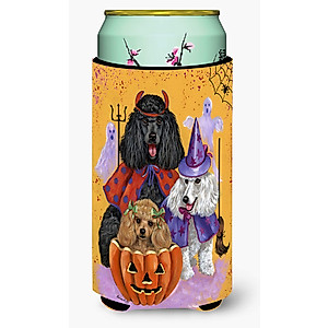 Caroline's Treasures PPP3146TBC Poodle Halloween Tall Boy Hugger Can Cooler Sleeve Hugger Machine Washable Drink Sleeve Hugger Collapsible Insulator Beverage Insulated Holder