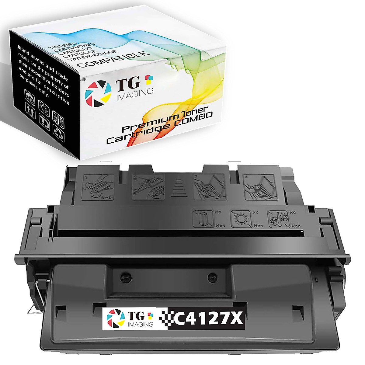 (1-Pack, Super High Yield) TG Imaging Compatible Toner Cartridge Replacement for HP 27X C4127X use in HP Laser Jet 4000 4000N 4000T 4050 4050N LBP-1760 Printer (10,000 Pages)