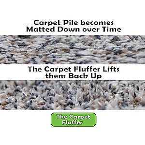 The Carpet Fluffer by Johnny World Products – Revitalize Matted Carpets and Rugs Instantly – Handheld, Easy-to-Use Tool for High-Traffic Areas, Stairs, and Pet Hair Removal