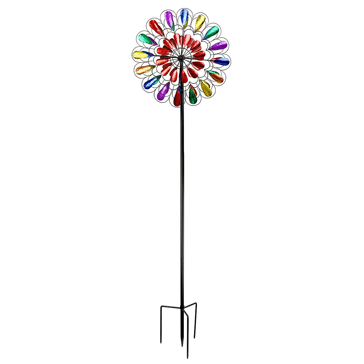 Red Carpet Studios 34416 Vibrant Garden Art Wind Spinner, Multi Color