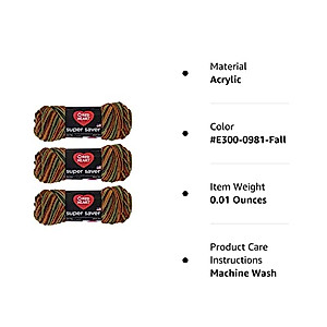 Bulk Buy: Red Heart Super Saver Yarn (3-Pack) Fall E300-981