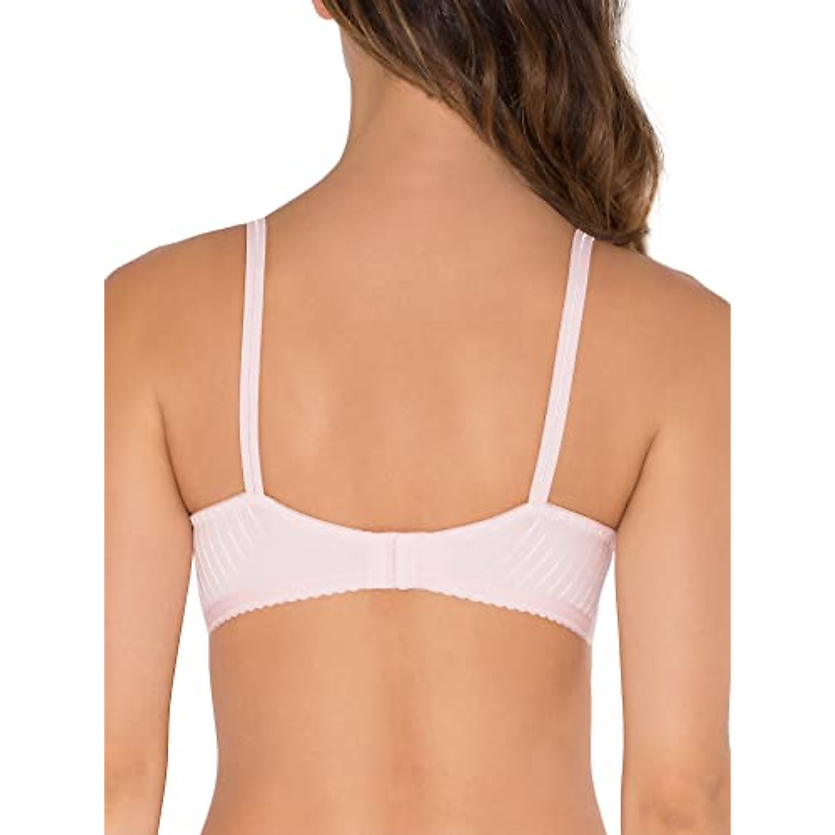 Fruit of the Loom Women's Lightly Lined Wire-Free Bra, White/Bittersweet Pink, 34B