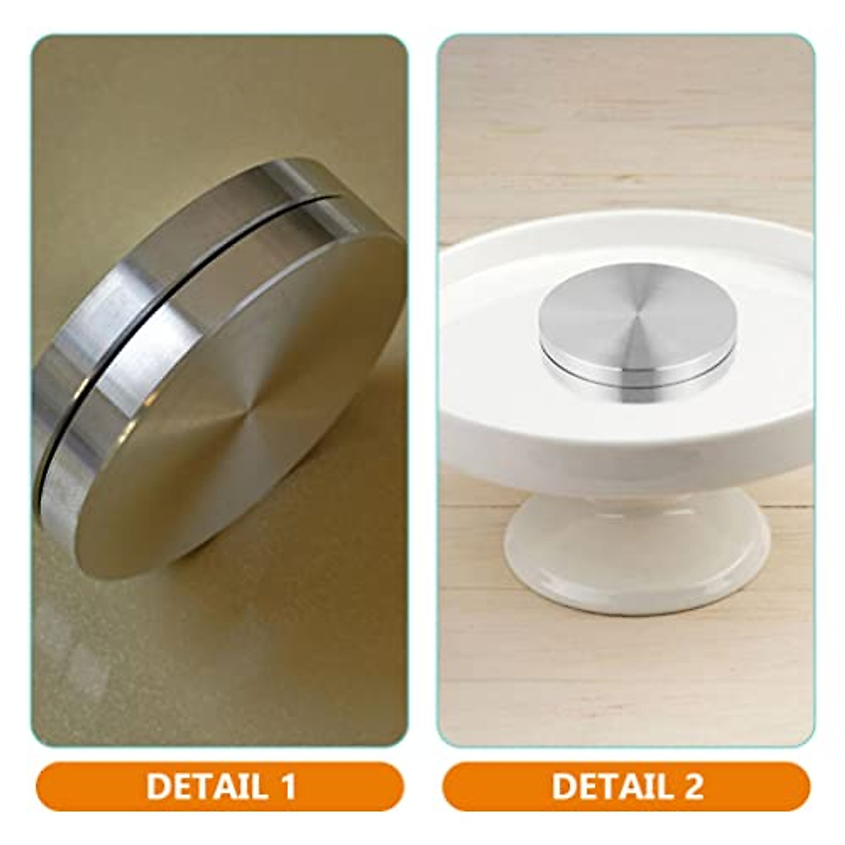 DOITOOL 3pcs Turntable Shaft Tabletop Accessories Cake Turntable Cake Stand Glass Round End Table Glass Tops Adapter for Glass Table to Rotate Non-Slip Mat Desktop Aluminum Alloy