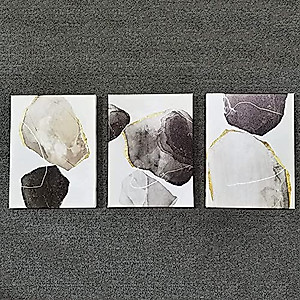 Stone Zen Nature Themed Prints Artwork Rock With Golden edge Canvas Wall Art Home Decoration for Bedroom Living Room Bathroom Painting