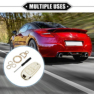 VekAuto Car Smart Key Fob Case Kit Compatible for Hyundai Santa Fe 2020-2022, Protective TPU White Keyless Entry Remote Cover with Key Chain