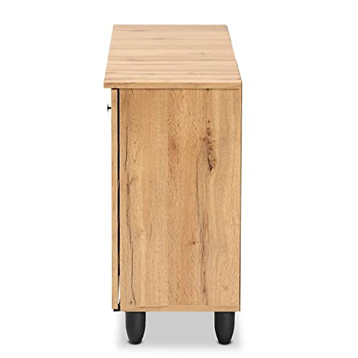 Baxton Studio Gisela Modern and Contemporary Oak Brown Finished Wood 3-Door Shoe Storage Cabinet