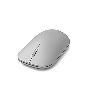 Microsoft Modern Mouse, Silver. Comfortable Right/Left Hand Use Design with Metal Scroll Wheel, Wireless, Bluetooth for PC/Laptop/Desktop, Works with Mac/Windows 8/10/11 Computers