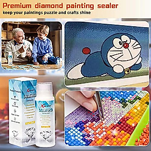 Xgunion Diamond Painting Sealer Diamond Painting Glue Sealer Permanent Hold & Shine Effect Diamond Painting Accessories Glue for 5D Diamond Painting, Jigsaw Puzzles and DIY Craft (4 OZ)