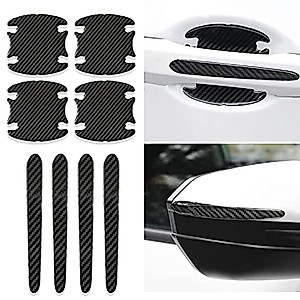 Carbon Fiber Car Door Handle Stickers Protector, Door Side Paint Protection, Door Handle Scratch-Resistant Carbon Fiber Protective Film, Universal Car Accessories for All Cars
