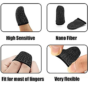 17 in 1 Universal Mobile Phone Cooler Radiator with LED Light, Cell Phone Cooling Fan Heat Sink, 2pcs L2R2 Mobile Game Controller Triggers for PUBG/Fortnite/Call of Duty w/ 12pcs Finger Gloves Sleeves