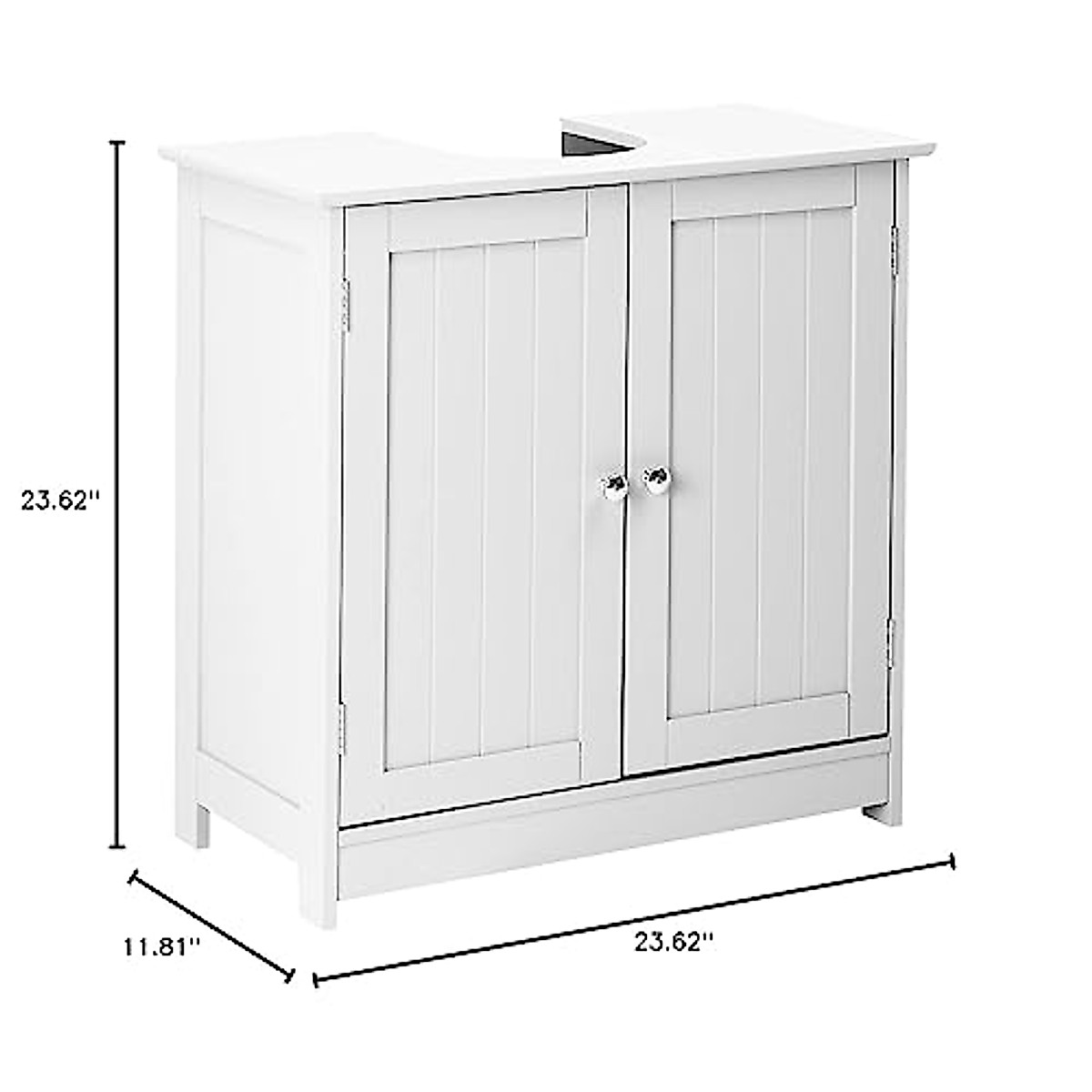 VINGLI Pedestal Under Sink Cabinet Free Standing Bathroom Storage Cabinet Organizer with with 2 Doors Adjustable Shelf Modern White Small Bath Sink Cabinet Space Saver 23.6" x 11.8"x 23.6"