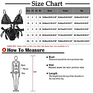 Cosplay Costumes For Women, Boudoir Outfits Full Body Suit Women's Lengerie Sexy Women's Lingerie Lace Three-Point Large Bow Tie Split Two-Piece Suit Sets With Stockings Bodysuit (S, Green)