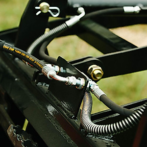 Titan Attachments 60" Economy Series Root Grapple Bucket Attachment, Universal SSQA Connection, Twin 3,000 PSI Cylinder with Cylinder Guard, Back Stoppers, 3/8" Thick Steel Frame