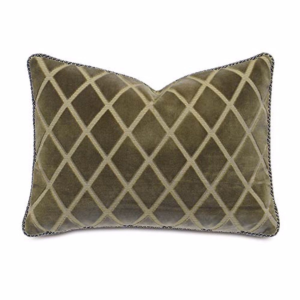 Eastern Accents Irving Diamond Cut Velvet Decorative, 15" X 26", Green Throw Pillow