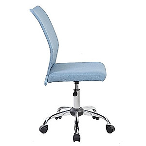 Techni Mobili Modern Office Chair with Height Adjustment, Technical Executive Task Chair with Non Marking Caster Wheels, Blue