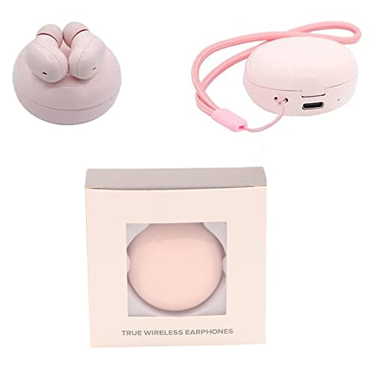 Masterbond Portable Wireless Earbuds Pink,Invisible in Ear Cordless Earpiece with Charging Case,Kids Ear Pods Wireless Earbuds for Girls Teens Bluet00th 5.1 Long Playtime Cute Design(Pink)