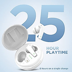 Apex Elite Active Noise Cancelling Earbuds Bluetooth Headphones True Wireless Earbuds with Charging Case Bluetooth Earbuds 5.0 Built in Mic Immersive Sound Deep Bass 25H for Sports/Travel/Work, White