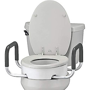 NOVA Medical Products Toilet Seat Riser with Handles, White, 1 Count