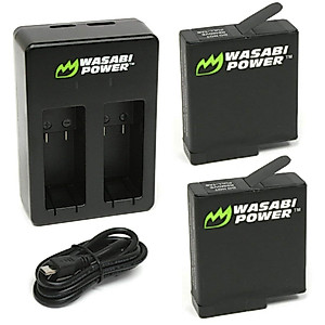 Wasabi Power Battery (2-Pack) and Dual Charger for GoPro Hero 8 Black, Hero 7 Black, Hero 6 Black, Hero 5 Black, Hero 2018