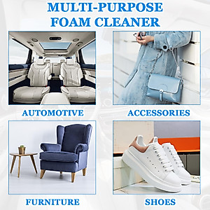 Foam Cleaner For Car, 2 Pack Interior Car Cleaning Kit for Car and House, Car Interior Cleaner Remove Stain from Leather, Carpet, Upholstery, Fabric, Lemon Flavor Car Detailing Kit Interior Cleaner