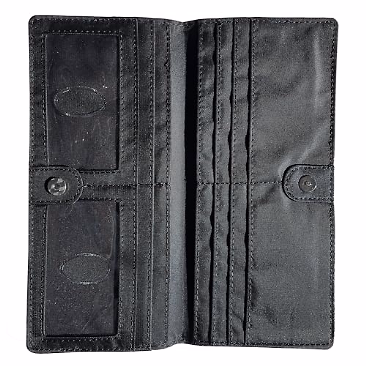 Big Skinny Women's Executive Bi-Fold Checkbook Slim Wallet, Holds Up to 40 Cards, Lightweight, Black