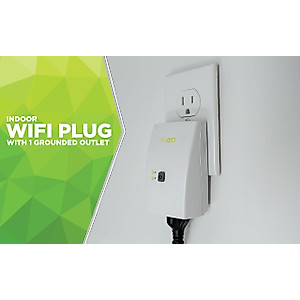 WiOn 50050 Indoor WiFi Plug With 1 Grounded Outlet, White