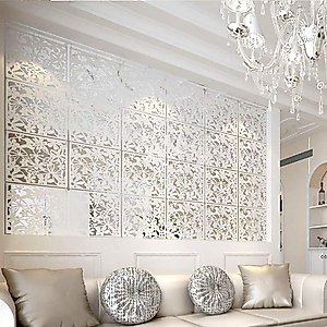 YIZUNNU Hanging Room Divider Made of PVC Panels Screen, Room Divider for Decorating Living Room, Dining Room, Sitting Room, Office, Restaurant Decoration(White, 12 pcs)