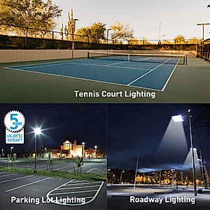 150W LED Parking Lot Light Slip Fitter Mount 5000K 21000Lm LED Shoebox Light with Dusk to Dawn Photocell, Outdoor Commercial Area Lighting AC100-277V, 1-10V Dim [600W HID/HPS Equiv.] UL&DLC Listed