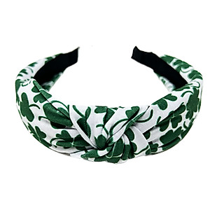 Shimmer Anna Shine St. Patricks Day Headbands and Scrunchie for Women and Girls (St Patricks Green Clover Shamrock)